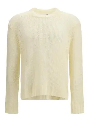 JIL SANDER Openwork Crew Neck Long Sleeve Sweater - Yellow