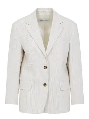 Dries Van Noten Dries Van Noten Tailored Blazer With Floral Embroidery Multicolor