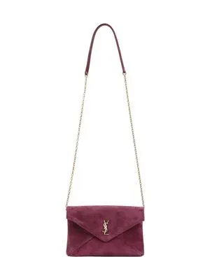 Saint Laurent Suede Envelope Chain Pouch - Multicolor