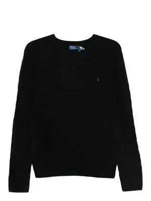 Polo Ralph Lauren Cable Knit Crew Neck Sweater - Black