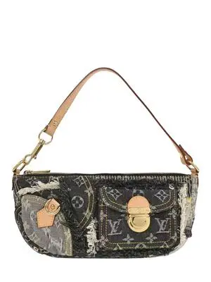 LOUIS VUITTON 2007 Monogram Denim Patchwork Handbag - Grey