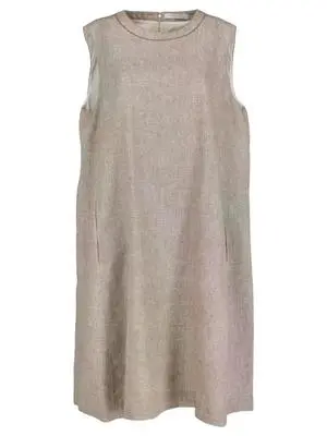 Fabiana Filippi Sleeveless Mini Dress With Piped Trim - Neutrals
