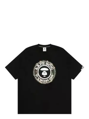 AAPE BY *A BATHING APE Logo-print Camouflage-detail T-shirt - Black