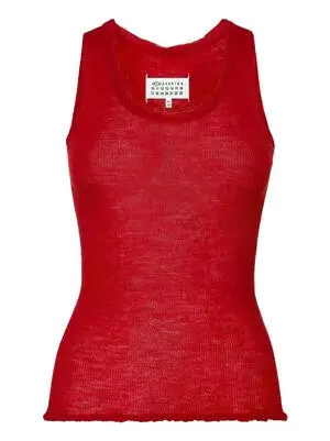 MAISON MARGIELA Knitted Vest Top - Red