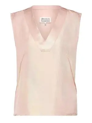 MAISON MARGIELA V-neck Sleeveless Top - Pink