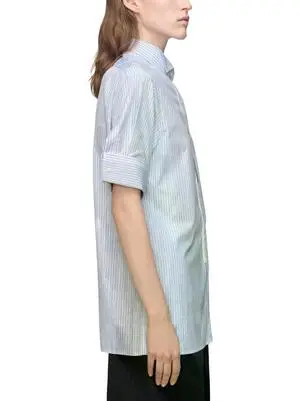 MAISON MARGIELA Striped Wing-collar Shirt - Blue