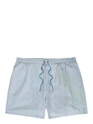 Calvin Klein Striped Seersucker Swim Shorts - Blue