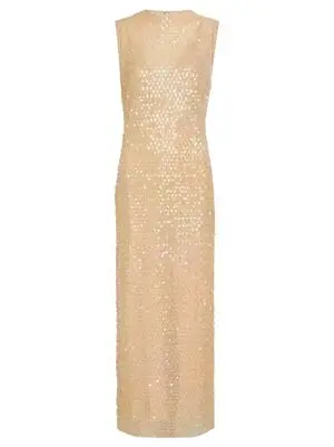 Shona Joy Everly Sequin-embellished Sleeveless Maxi Dress - Neutrals