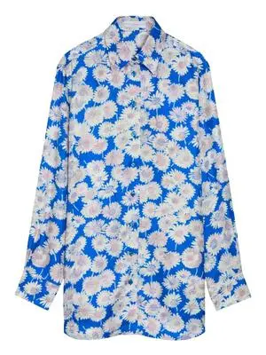 Stella McCartney Floral Print Long Sleeve Shirt - Blue