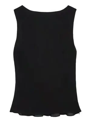 REFORMATION Dorothea Boat-neck Sleeveless Blouse - Black