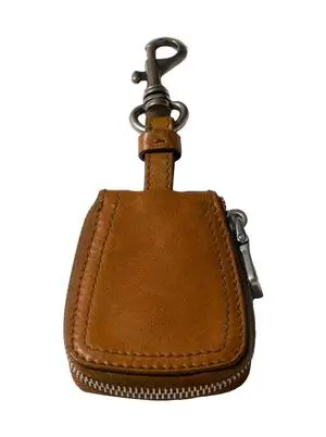Miu Miu Leather Keyring Charm - Brown