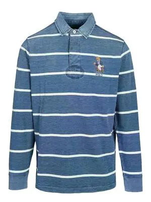 Polo Ralph Lauren Polo Bear Striped Polo Shirt - Blue