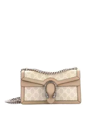 Gucci Gucci Dionysus GG Coated Canvas And Leather Shoulder Bag Neutrals