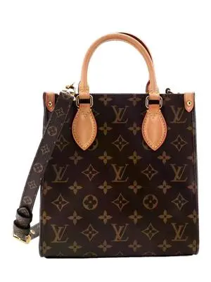 LOUIS VUITTON Monogram Canvas Sac Plat Nm Bb Tote Bag - Brown
