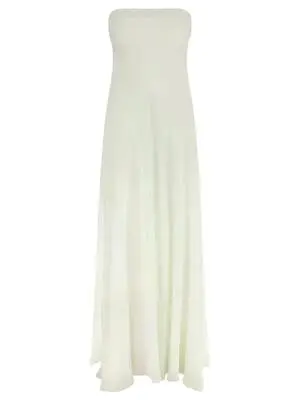 GIOVANNI BEDIN Off-the-shoulder Silk Dress - White