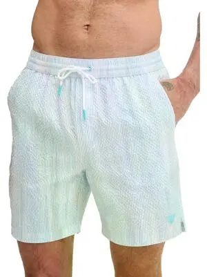 Guess Mid-rise Swim Shorts - Blue