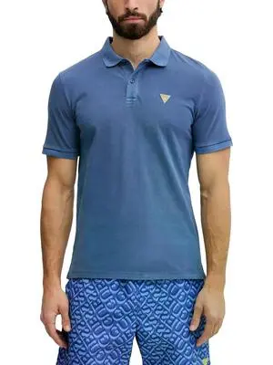 Guess Triangle-logo Polo Shirt - Blue