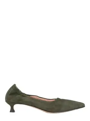 LA ROSE Elasticated Pointed-toe Pumps - Green