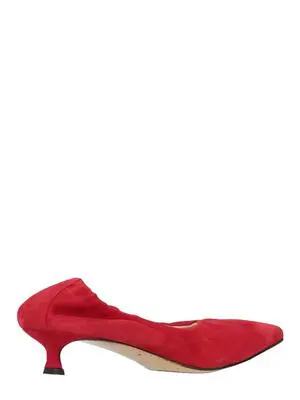 LA ROSE Elasticated Pointed-Toe Pumps Red