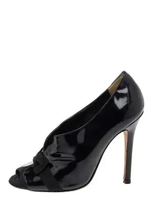 D&G PREOWNED 105mm Bow-detail Heeled Ankle Boots - Black