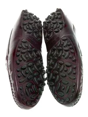 FERRAGAMO Gancini Detail Patent Leather Loafers - Red