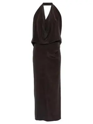 ALYSI Sleeveless Draped Maxi Dress - Brown