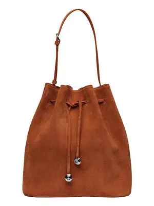LIFFNER Charm Bucket Saddle Suede Bag - Brown