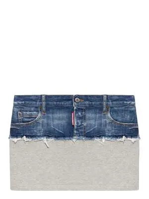 Dsquared2 Hybrid Panelled Mini Skirt - Blue