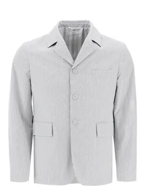 THOM BROWNE Thom Browne Single-Breasted Striped Deconstructed Jacket