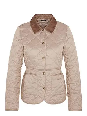 Barbour Deveron Quilted Jacket With Corduroy Collar - Nude