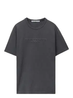 Alexander Wang Crewneck T-shirt With Embossed Logo - Gray