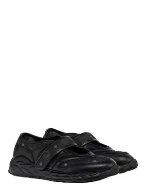 Mcm Skywander Monogram-print Touch-strap Sneakers - Black