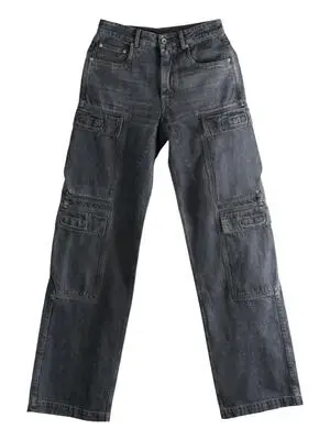 Rick Owens Denim Cargo Trousers - Black