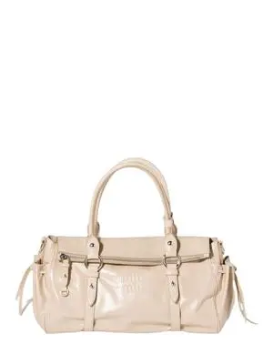 Miu Miu Shiny Leather Handbag With Drawstring Pockets - Traverite