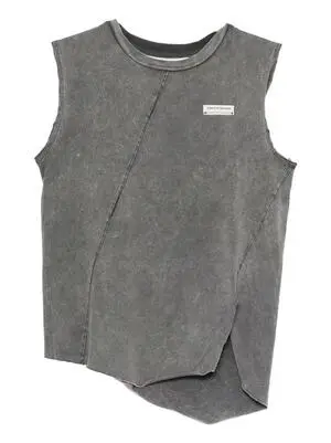 SONG FOR THE MUTE Asymmetric Acid-wash Tank Top - Grey