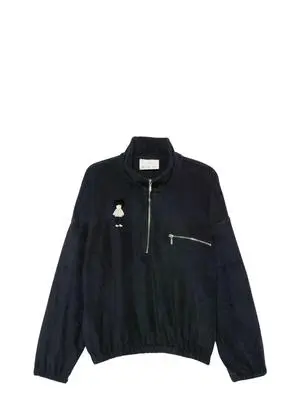 SONG FOR THE MUTE Character Patch Half-zip Sweatshirt - Blue