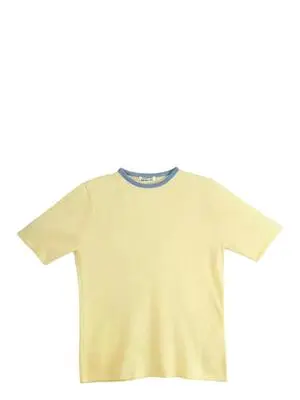 Auralee Contrast-trim Raglan Sleeve T-shirt - Yellow