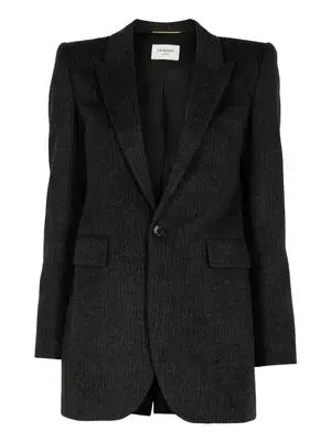 Saint Laurent Single-breasted Blazer - Grey