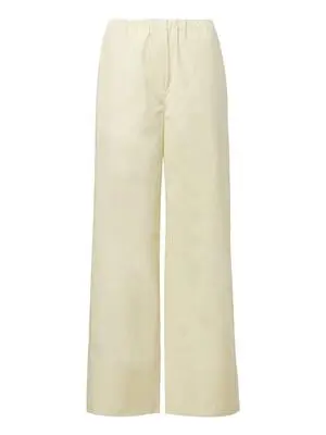 TOTEME Cotton Poplin Wide-leg Pants With Drawstring Cuffs - Yellow