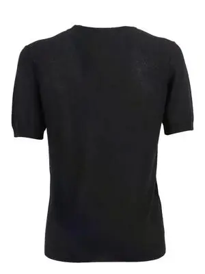 KANGRA Fine-knit Short-sleeve T-shirt - Blue