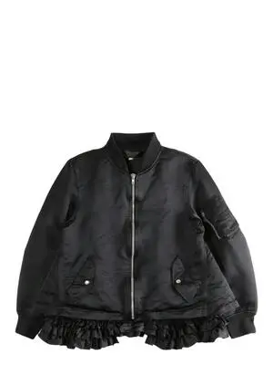 Comme Des Garçons Ruffled Bomber Jacket - Black