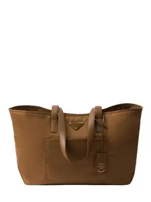 Prada Re-edition 1978 Medium Re-nylon And Saffiano Leather Tote Bag - Brandy