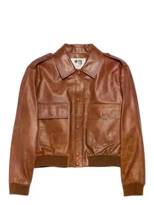 Ports 1961 Patch Pocket Leather Jacket - Brown