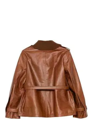Ports 1961 Belted Leather Jacket - Brown