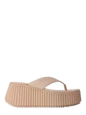 Chloé Logo-debossed Sandals - Neutrals