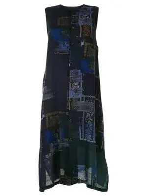 Y’s Abstract Print Knitted Dress - Blue