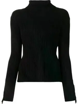 Y’s Roll Neck Knitted Jumper - Black