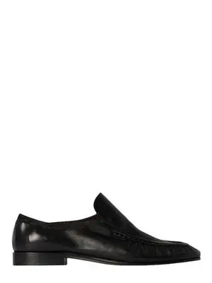 THE ROW Soft Moccasin Two Loafers - Black