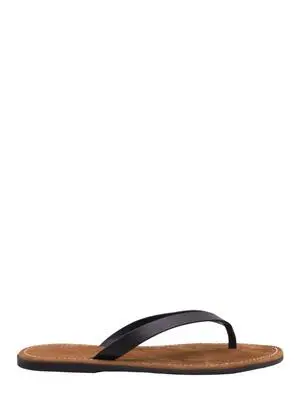 THE ROW Leather Thong-strap Flat Sandals - Black