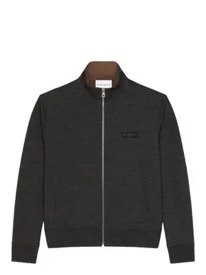 Givenchy Zipped Wool Sweatshirt With Paris Gros Grain - Green